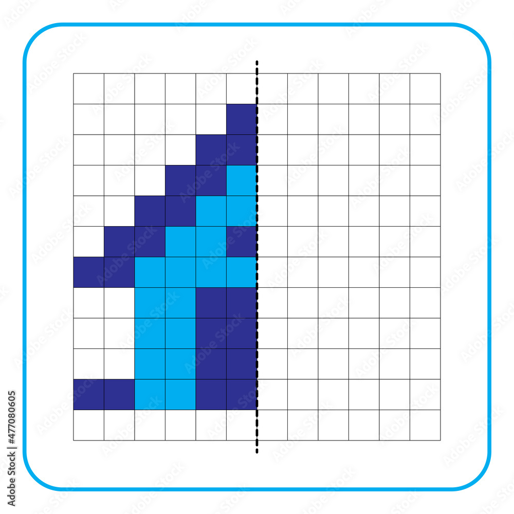 Picture reflection educational game for kids. Learn to complete ...