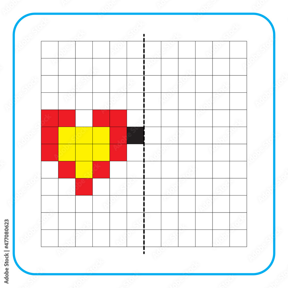 Picture reflection educational game for kids. Learn to complete ...