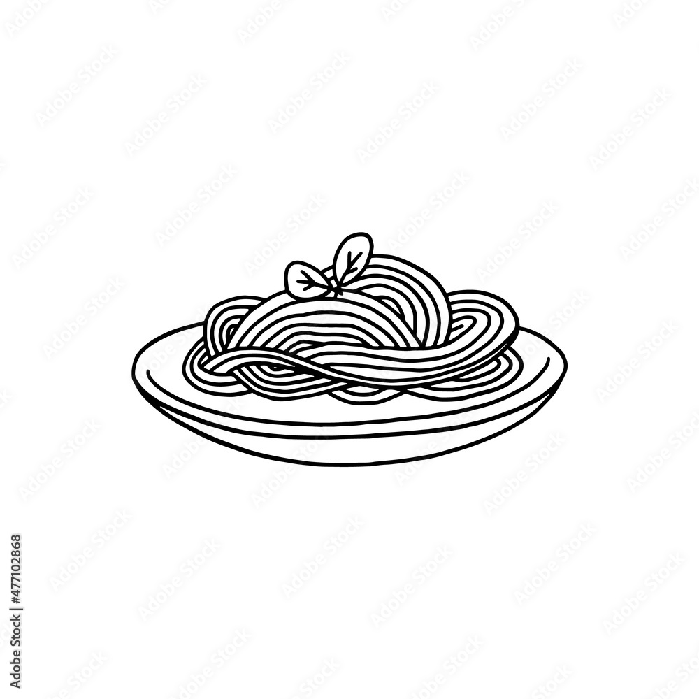 Pasta Clipart Black And White