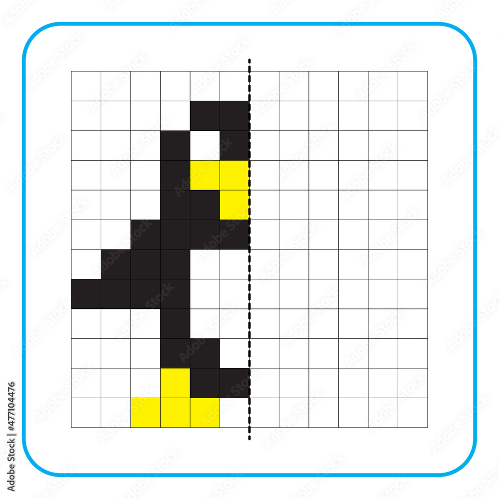 Picture reflection educational game for kids. Learn to complete ...