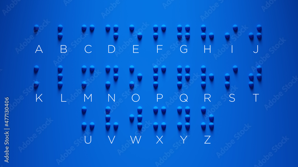 Braille Alphabet Guide A-Z Visually Impaired Writing System Symbol ...