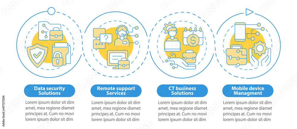 Computer services for business blue circle infographic template. Data ...