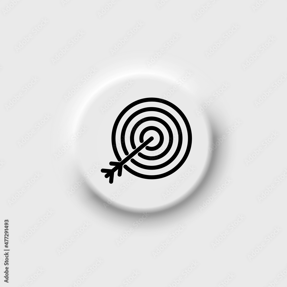 Vector de Stock Goal, purpose black outline icon. Arrow hit to bully ...