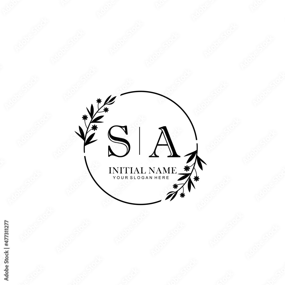 SA Hand drawn wedding monogram logo Stock Vector | Adobe Stock
