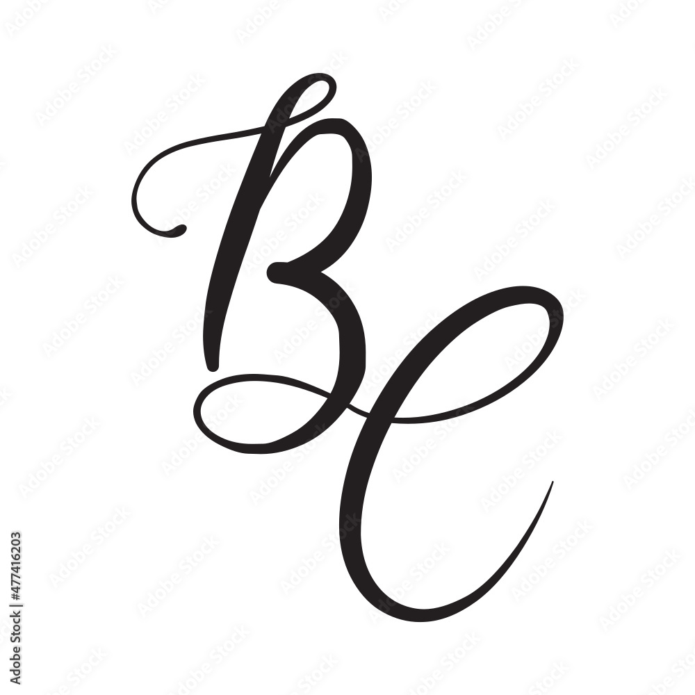 bc , cb, Calligraphic signature icon. Wedding Logo Monogram. modern ...