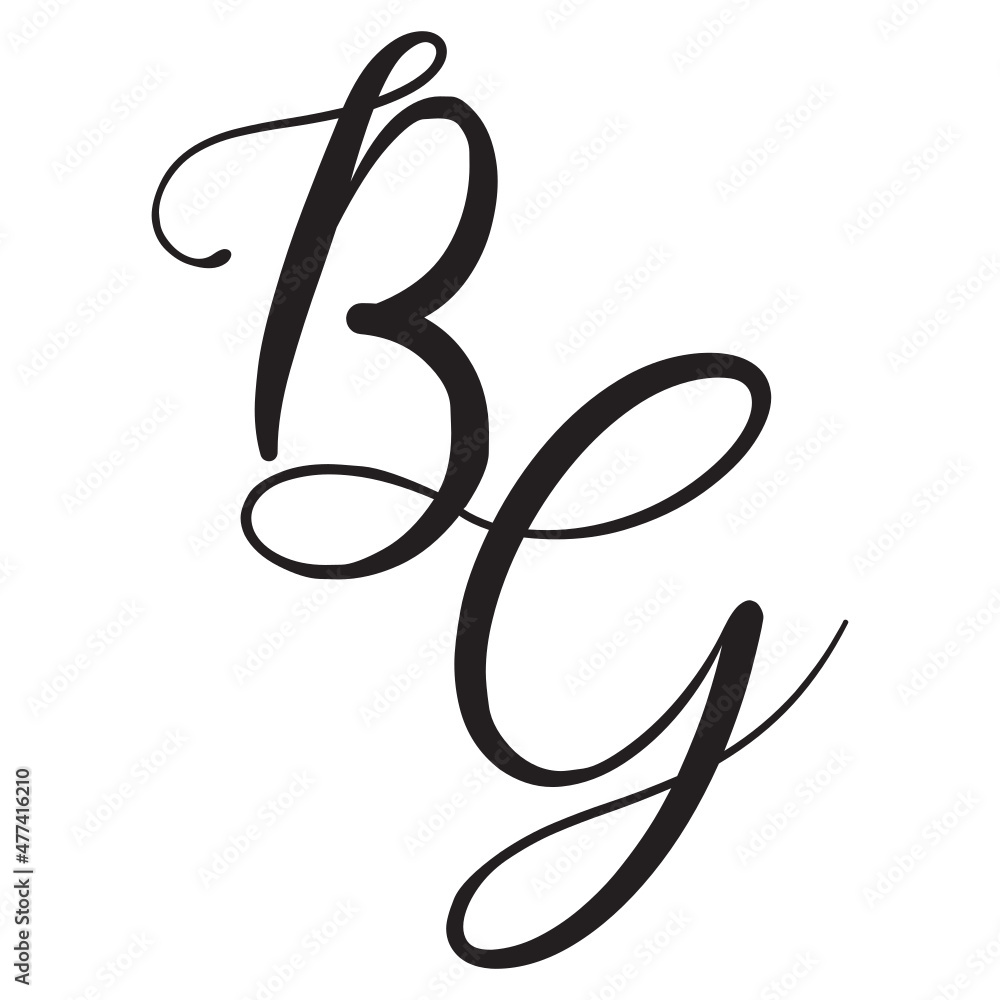 bg , gb, Calligraphic signature icon. Wedding Logo Monogram. modern ...