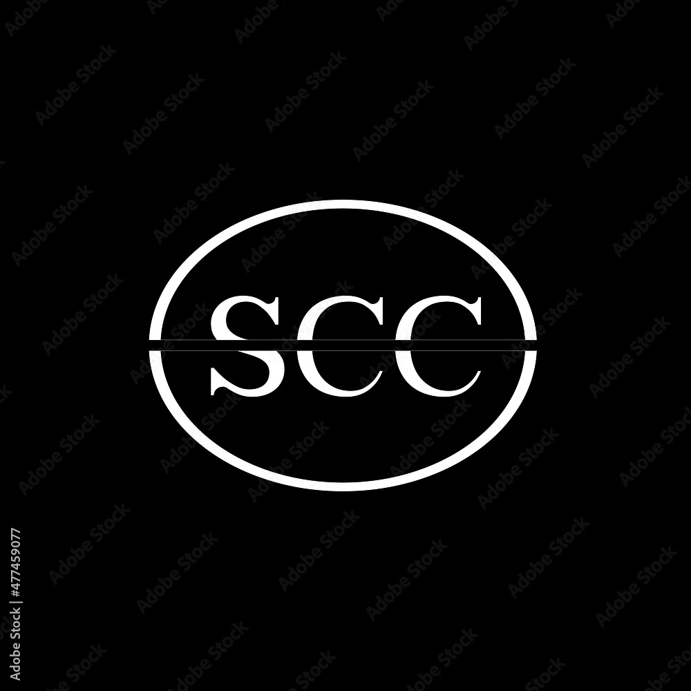 SCC letter logo design with black background in illustrator, vector ...