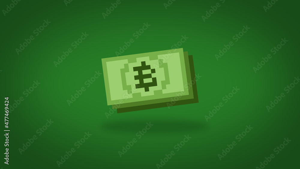 Pixel 8 bit gaming Bitcoin money - high res 4k wallpaper Stock ...