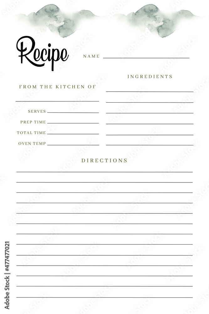 Blank Recipe Book Printable abstract background, Blank Pages Sheet ...