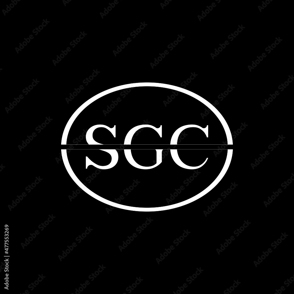 Image vectorielle Stock SGC letter logo design with black background in ...