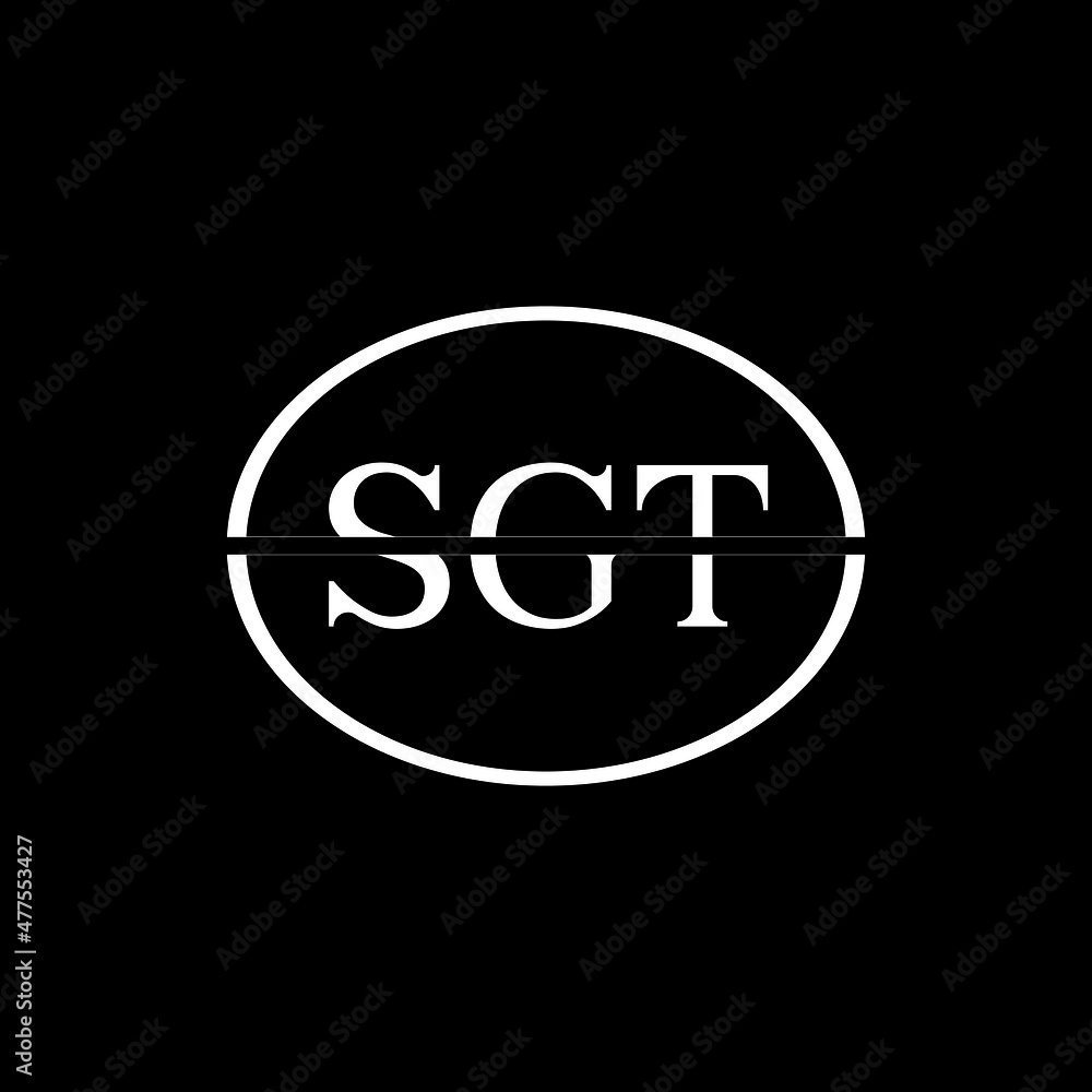SGT letter logo design with black background in illustrator, vector ...