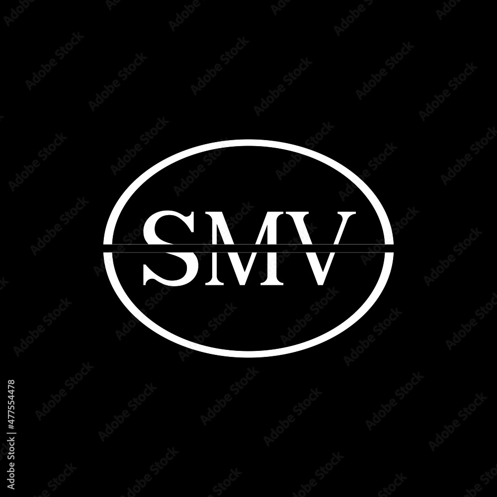 Stock-Vektorgrafik „SMV letter logo design with black background in ...