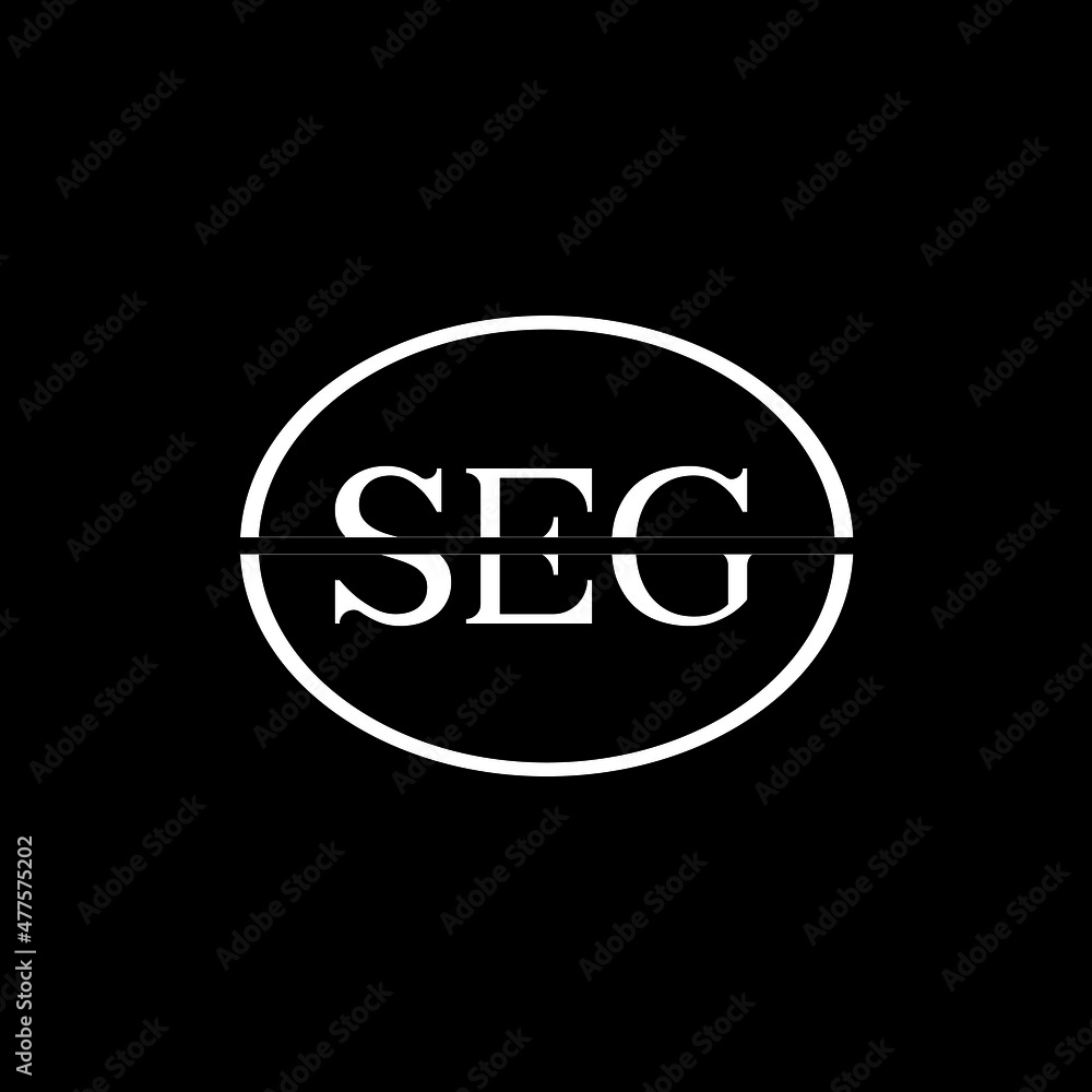 SEG letter logo design with black background in illustrator, vector ...