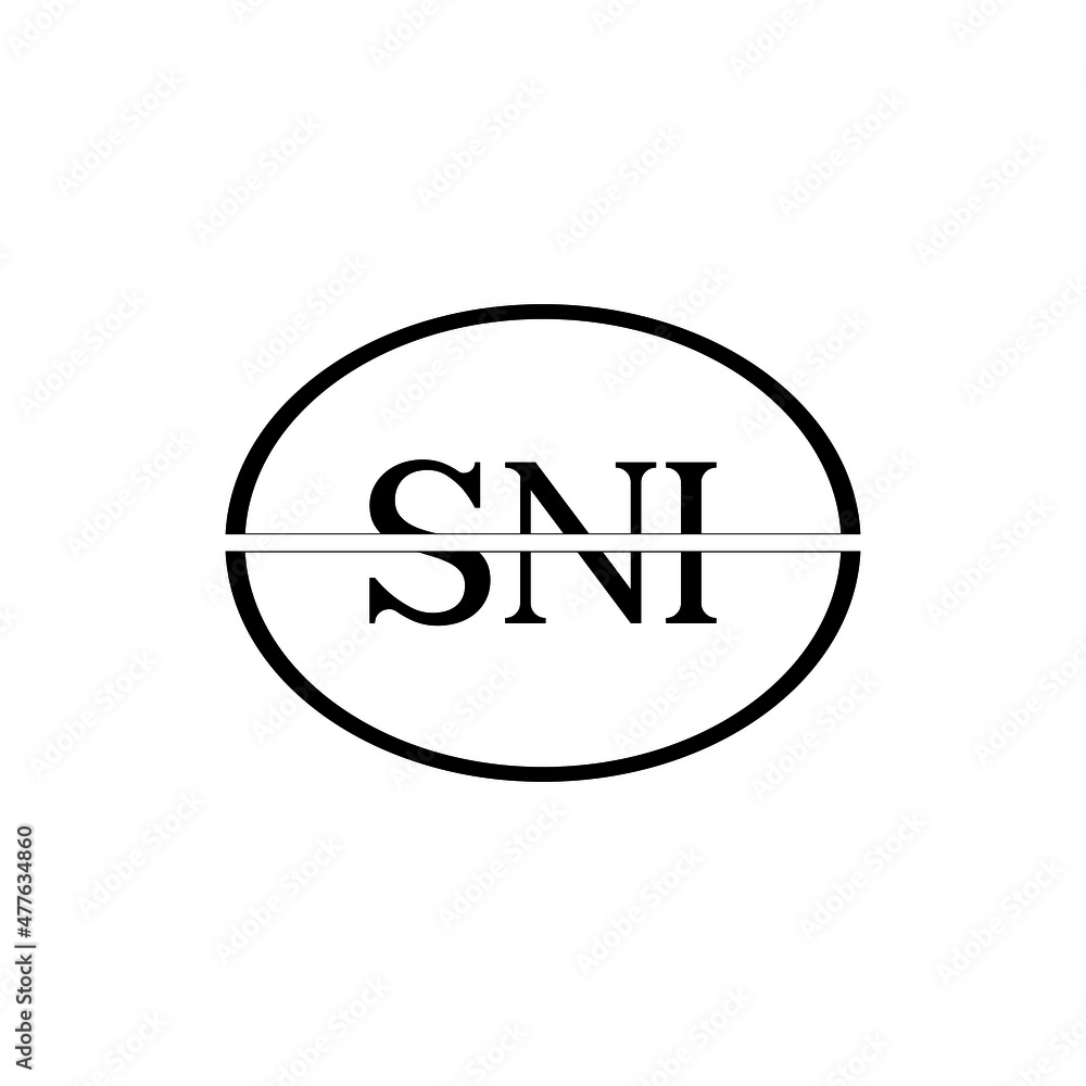 SNI letter logo design with white background in illustrator, vector ...