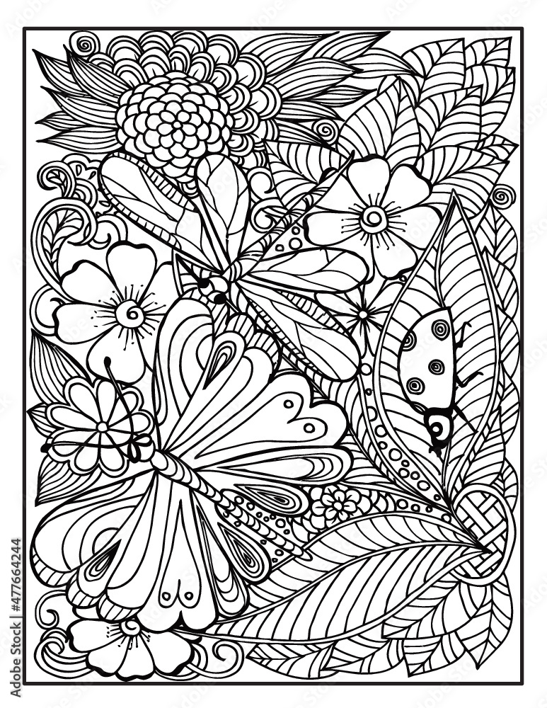 pattern coloring page for adult Stock Vector | Adobe Stock