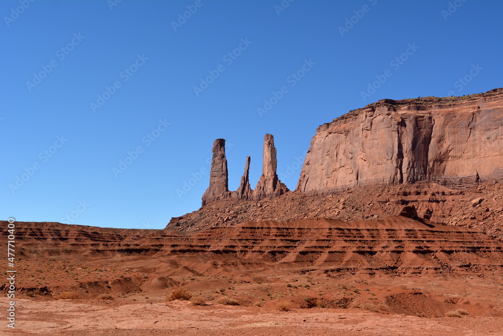 Sandstone Monolith "Three sisters" in Monument park Stock Photo | Adobe ...