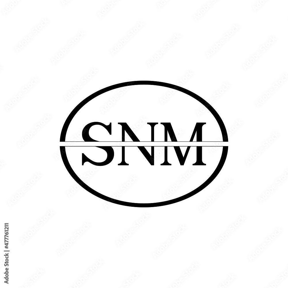SNM letter logo design with white background in illustrator, vector ...