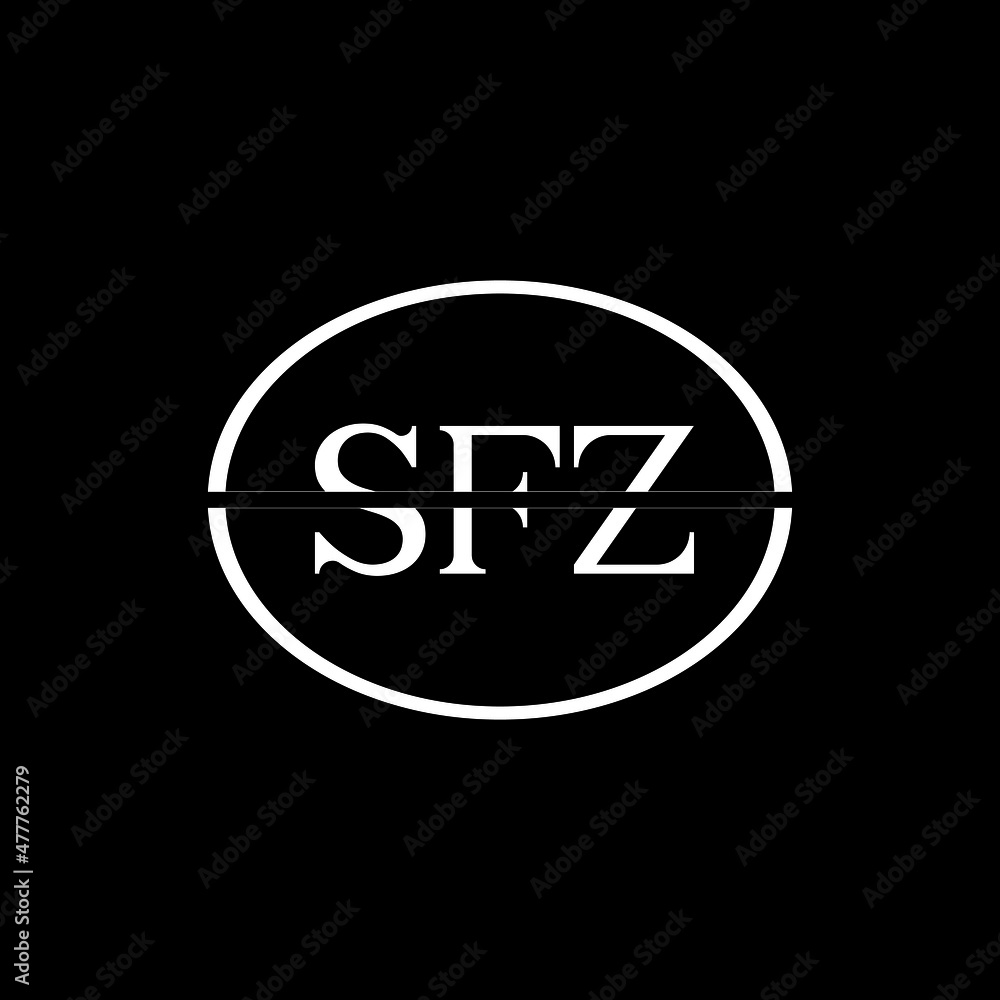 SFZ letter logo design with black background in illustrator, vector ...