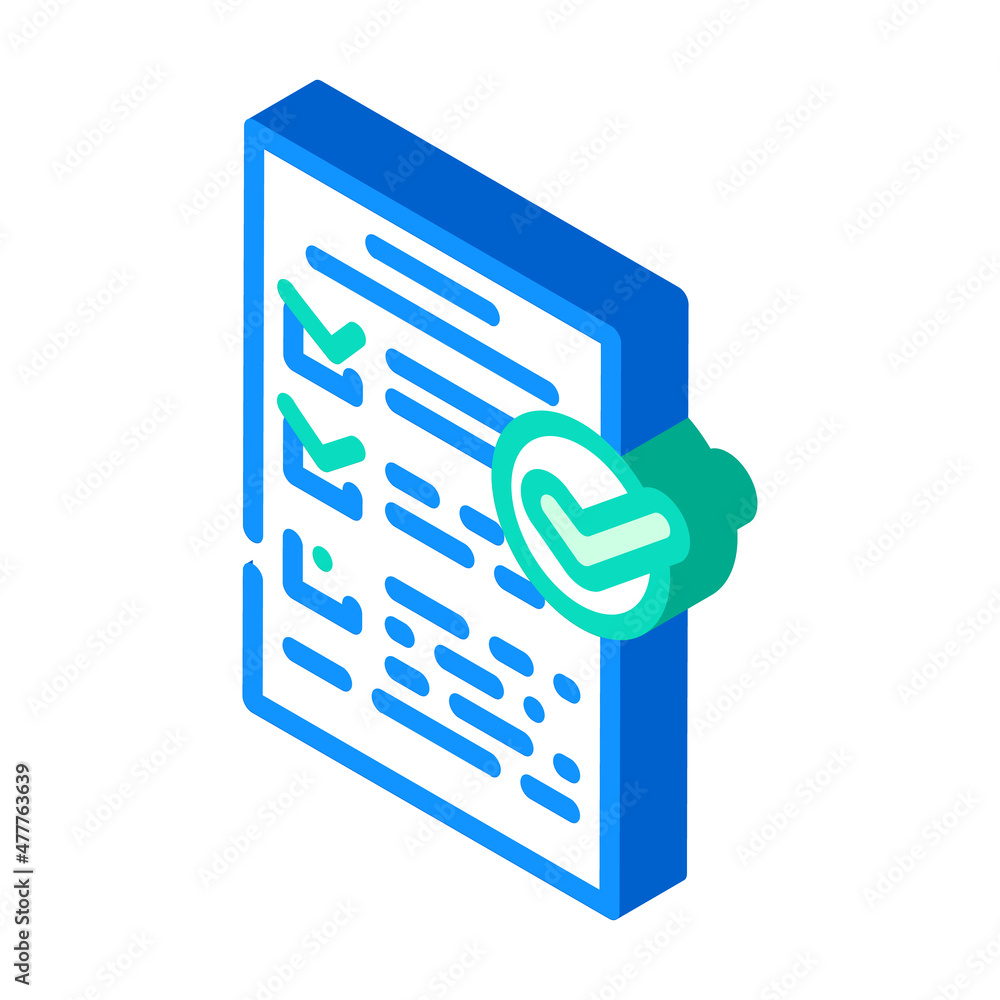 check list compliance isometric icon vector. check list compliance sign ...