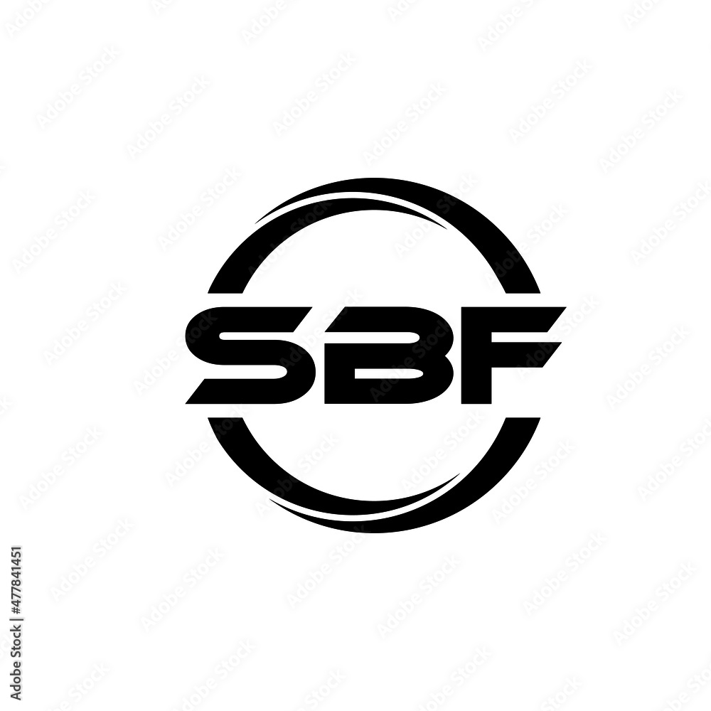 SBF letter logo design with white background in illustrator, vector ...