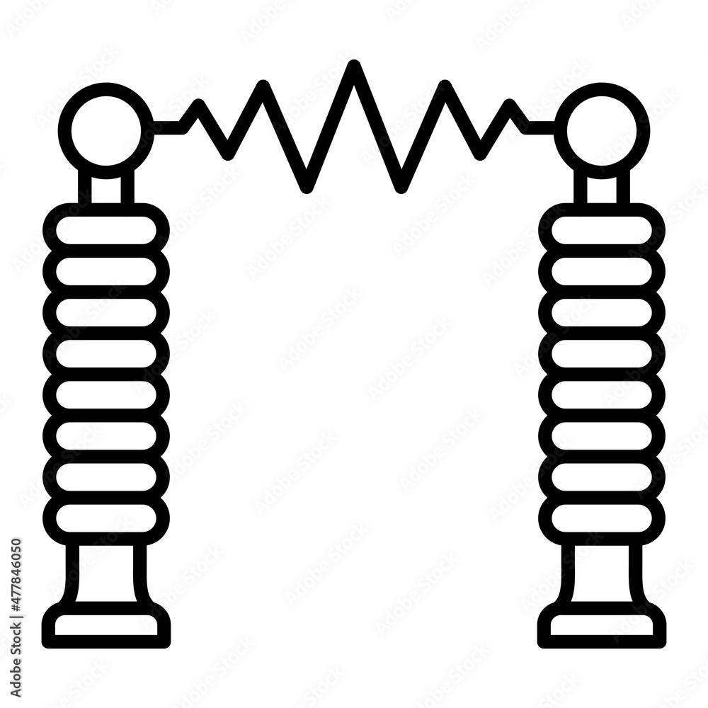 Tesla Coil Vector Outline Icon Isolated On White Background Stock ...