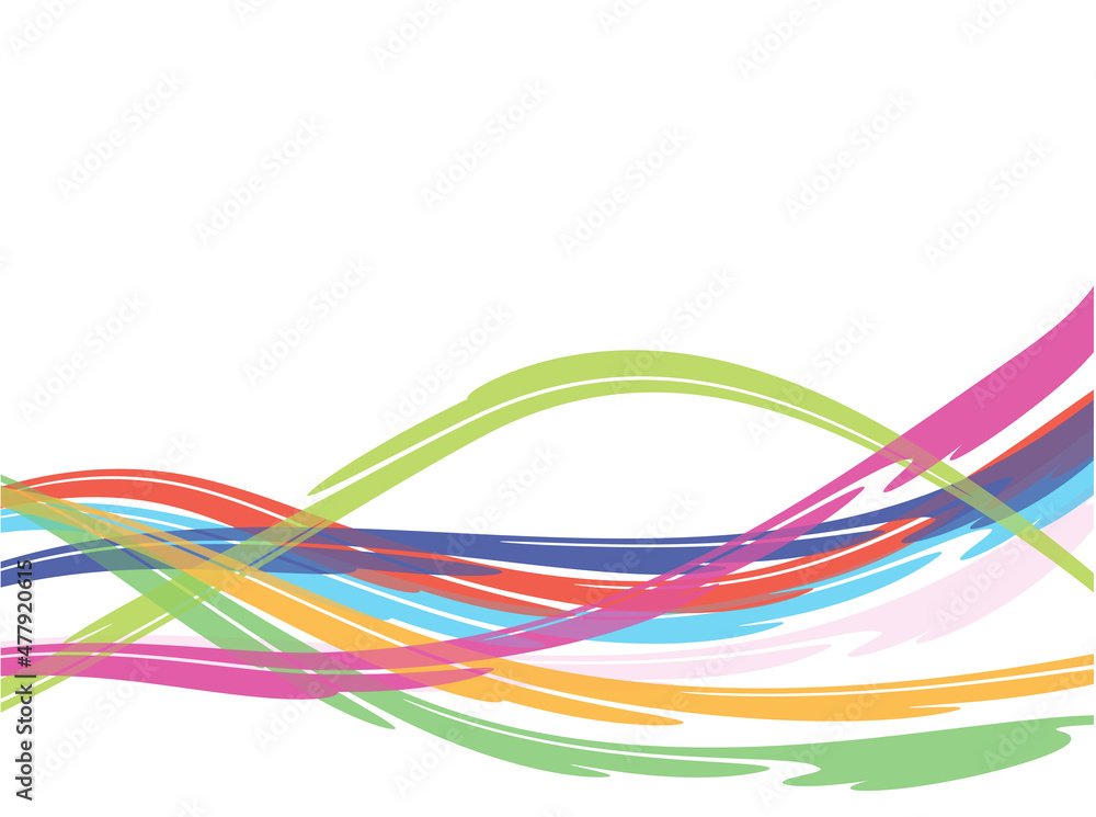 Colorful kids toy background or school announcement. Simple wavy lines ...