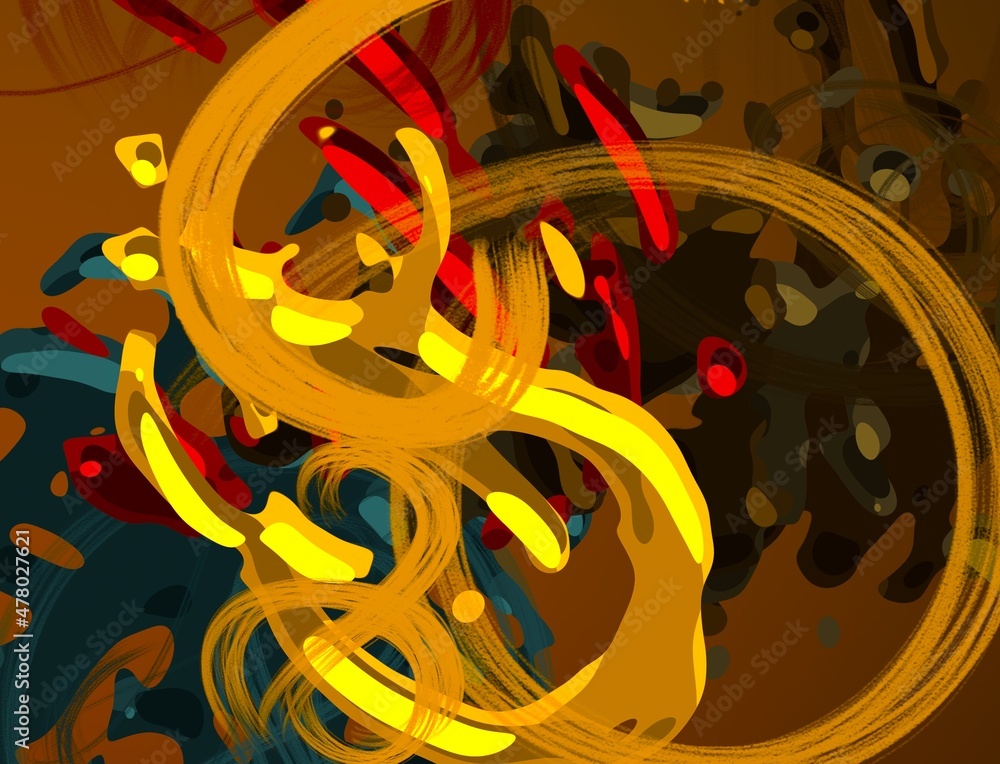 Cartoon water liquid particles droplets. Abatract painting. 2d ...