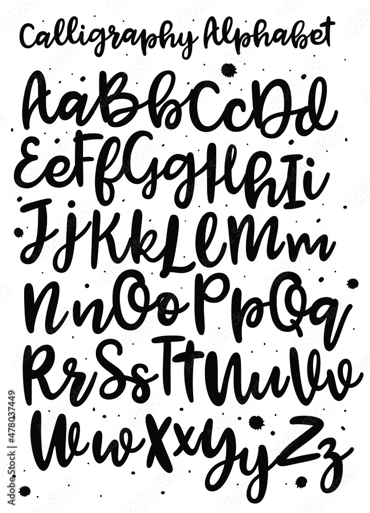 Handwritten Script font. Hand drawn brush style modern calligraphy ...