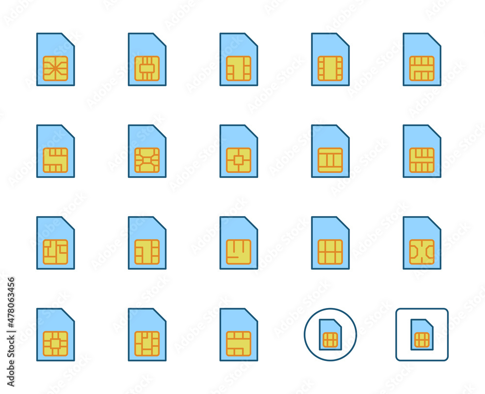 Image vectorielle Stock SIM card icon set. Collection of high quality ...