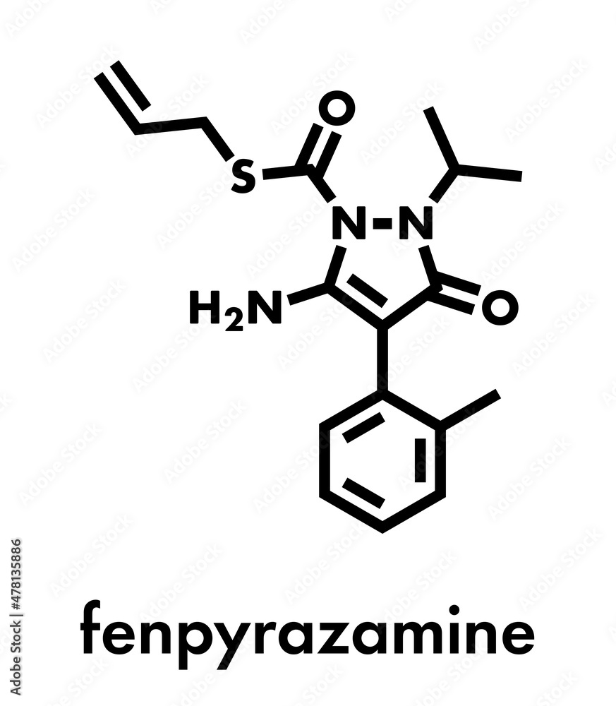Fenpyrazamine fungicide molecule. Skeletal formula. Stock Vector ...
