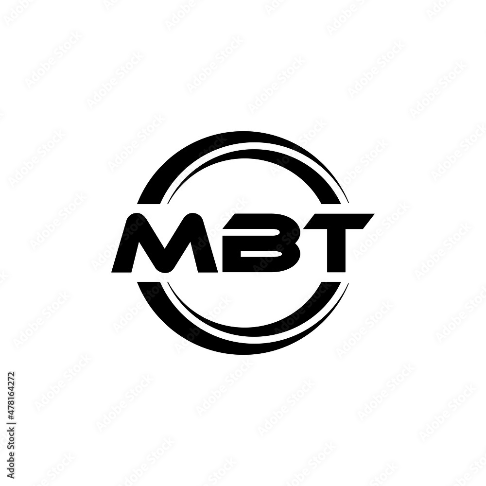 MBT letter logo design with white background in illustrator, vector ...