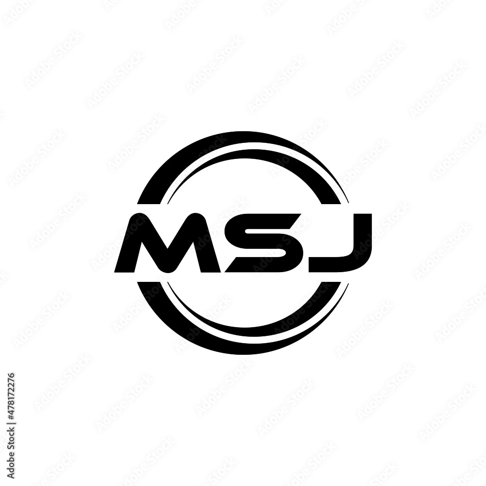 MSJ letter logo design with white background in illustrator, vector ...