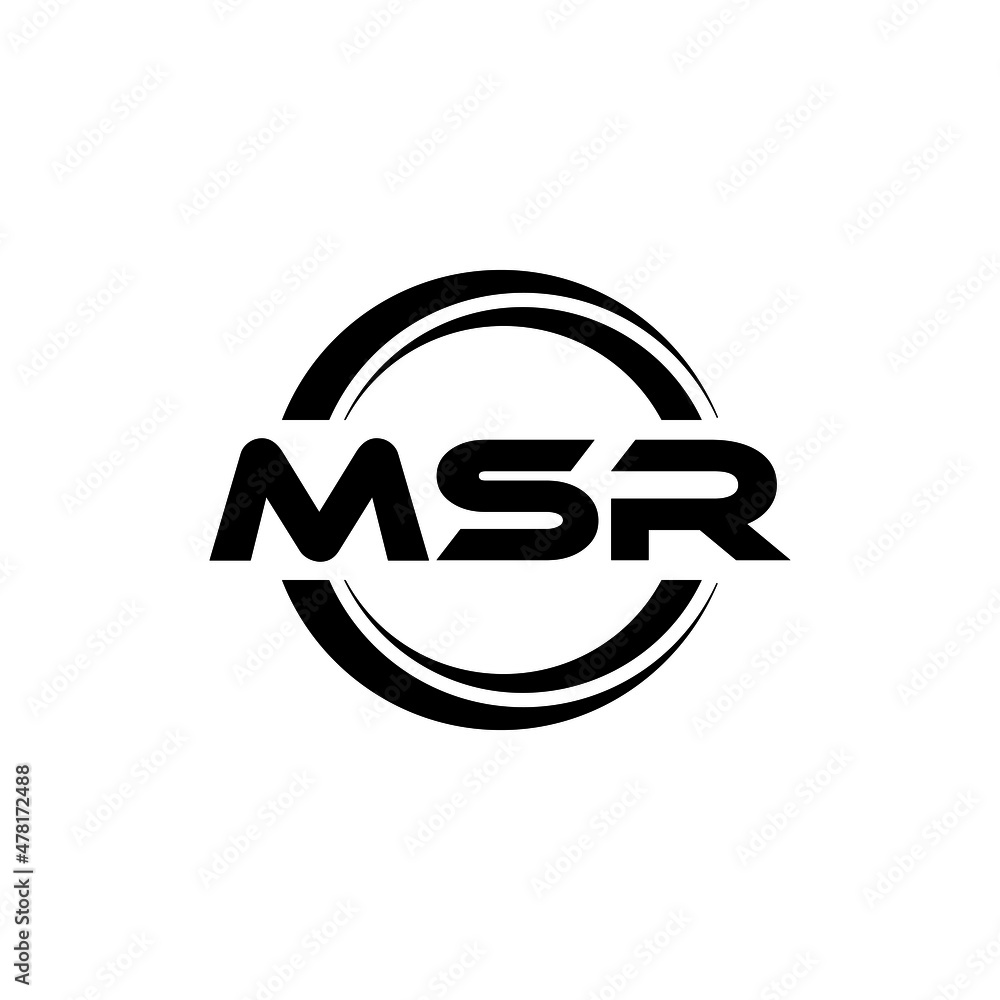MSR letter logo design with white background in illustrator, vector ...