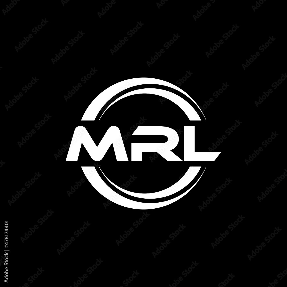 MRL letter logo design with black background in illustrator, vector ...