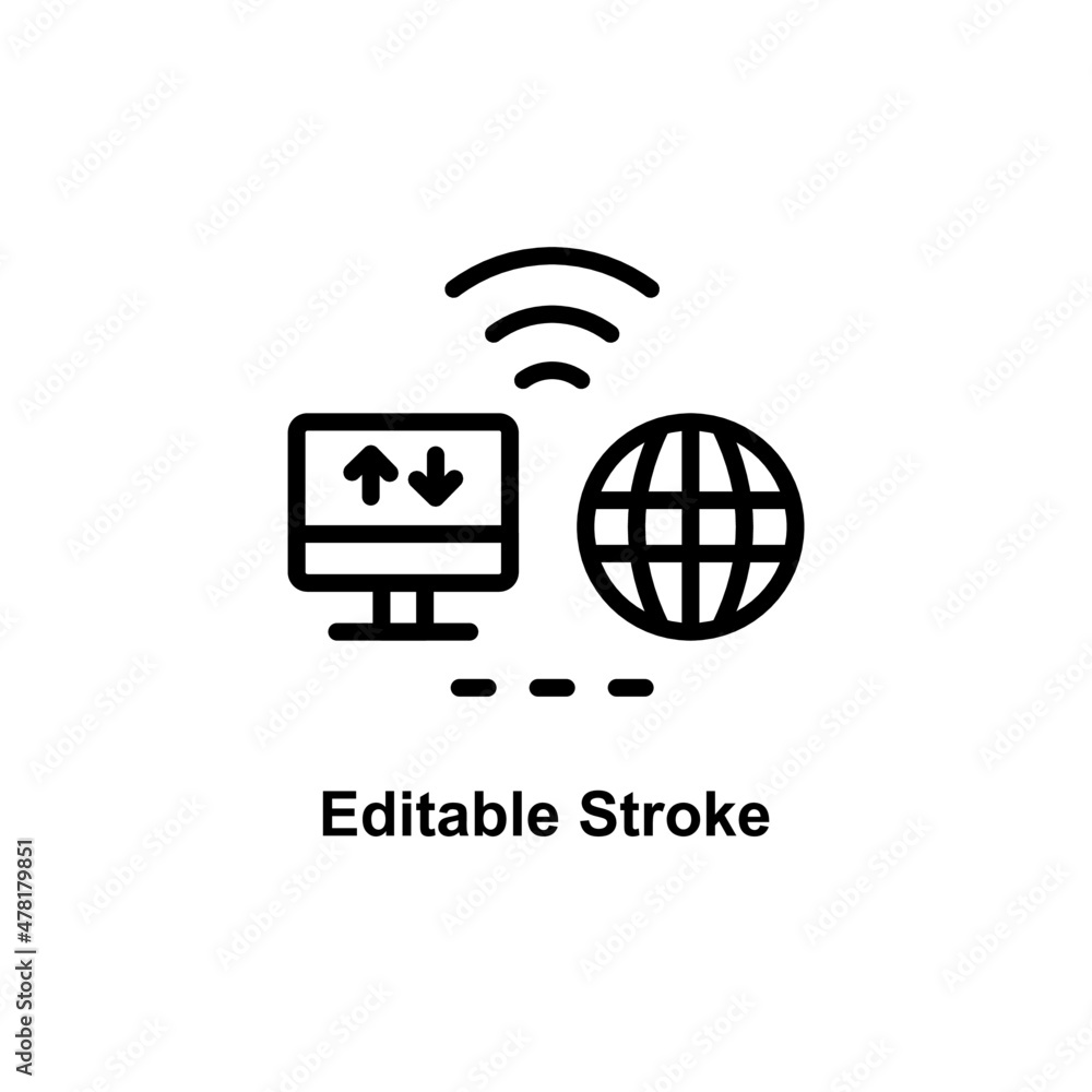 internet connection icon designed in outline style in editable strokes ...