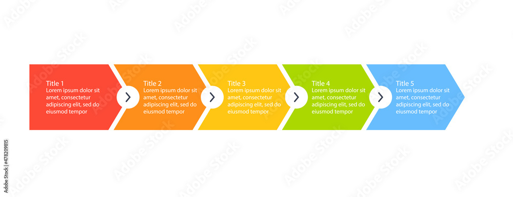 5 Step diagram template. Clipart image isolated on white background ...