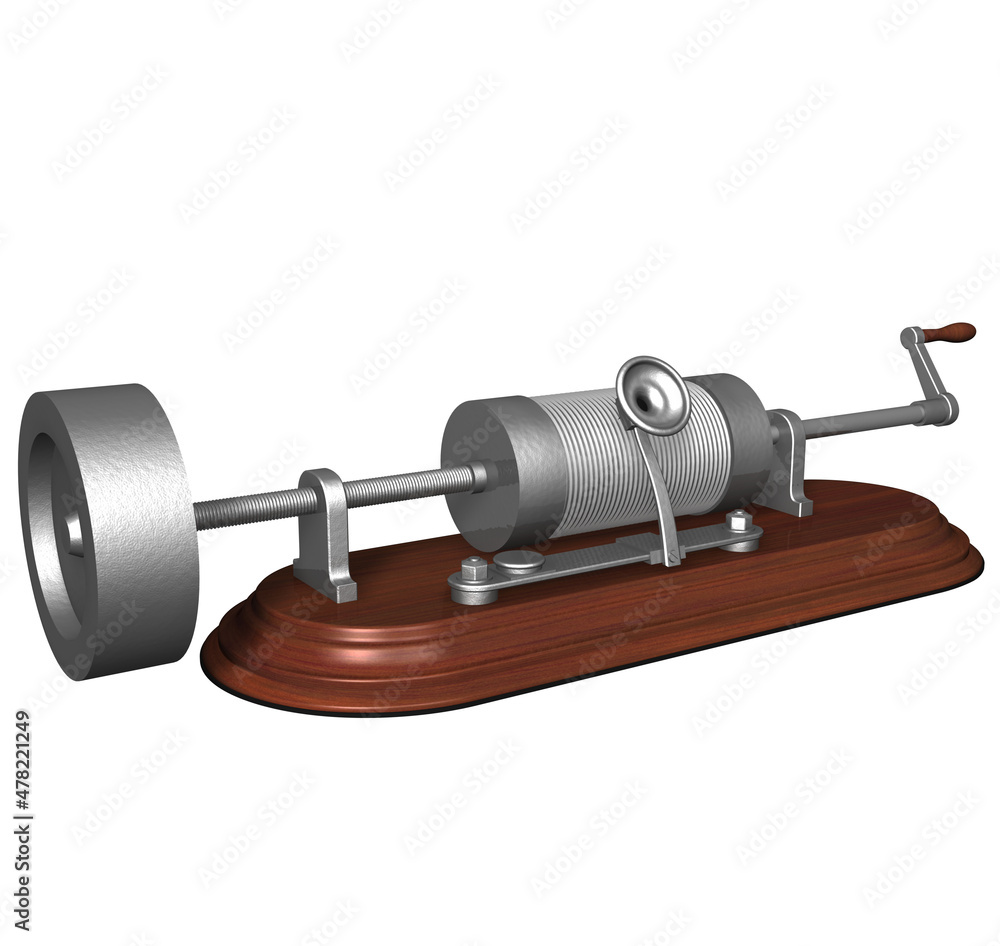 Thomas Edison Phonograph. 3D Rendering Illustration of Second Model of ...