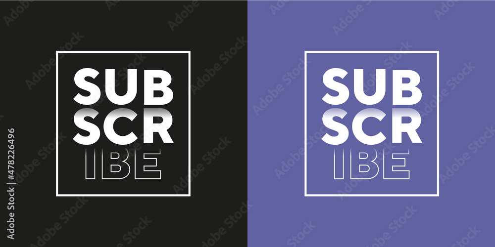 Subscribe button text effect design Stock Vector | Adobe Stock
