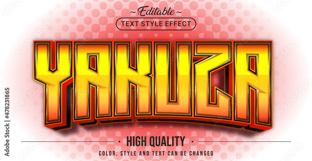 Editable text style effect - Yakuza text style theme. Stock Vector ...