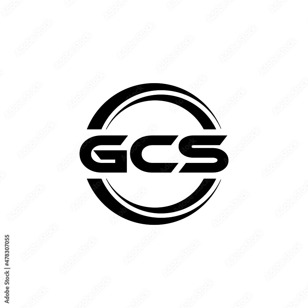 GCS letter logo design with white background in illustrator, vector ...