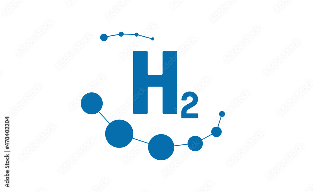 Blue Hydrogen H2 technology logo . h2 combustion engine for emission ...