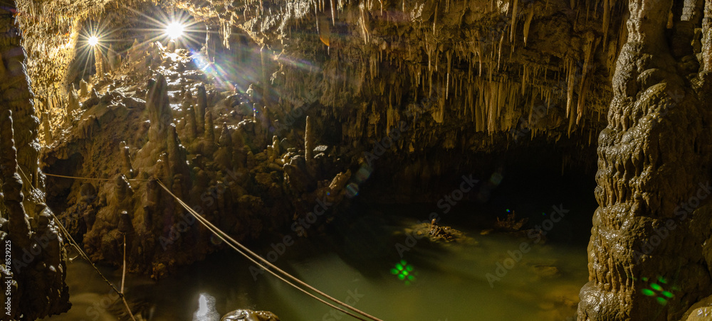 Cave stalactites, stalagmites, and other formations at King Marcos ...
