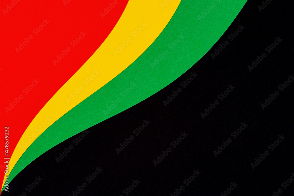 Abstract geometric black, red, yellow, green color background. Black ...