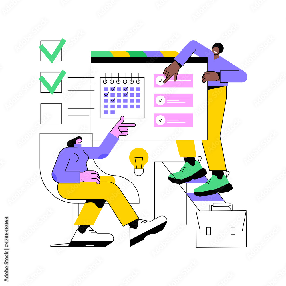 Project management abstract concept vector illustration. Business ...