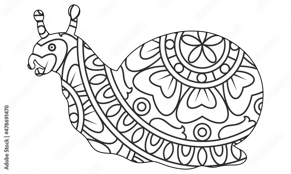 shell coloring page design clear background, mandalas design, and print ...