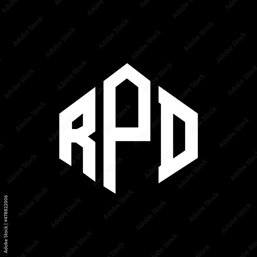 RPD letter logo design with polygon shape. RPD polygon and cube shape ...