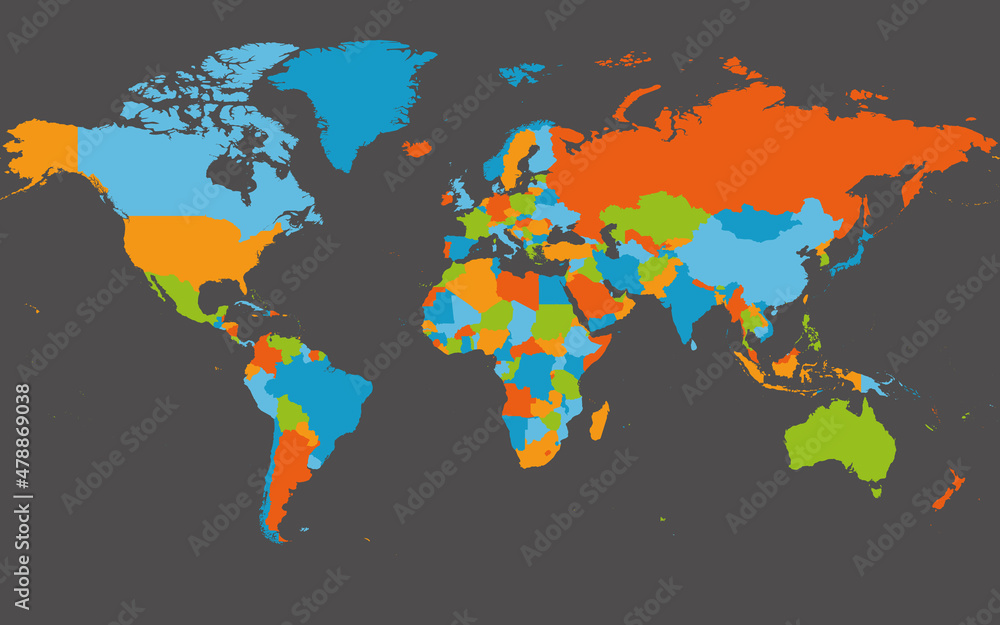 High detailed political map of World Stock Vector | Adobe Stock