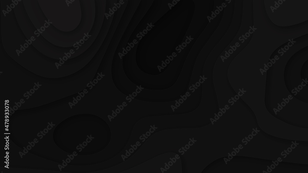 Black paper cut background. Abstract realistic papercut decoration ...
