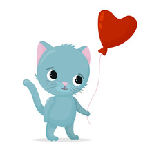 Valentine Blue Cat Heart Free Stock Photo - Public Domain Pictures