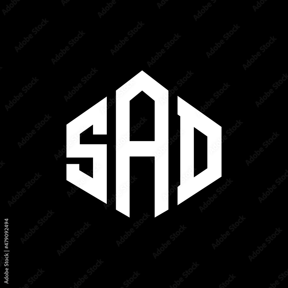 SAD letter logo design with polygon shape. SAD polygon and cube shape ...